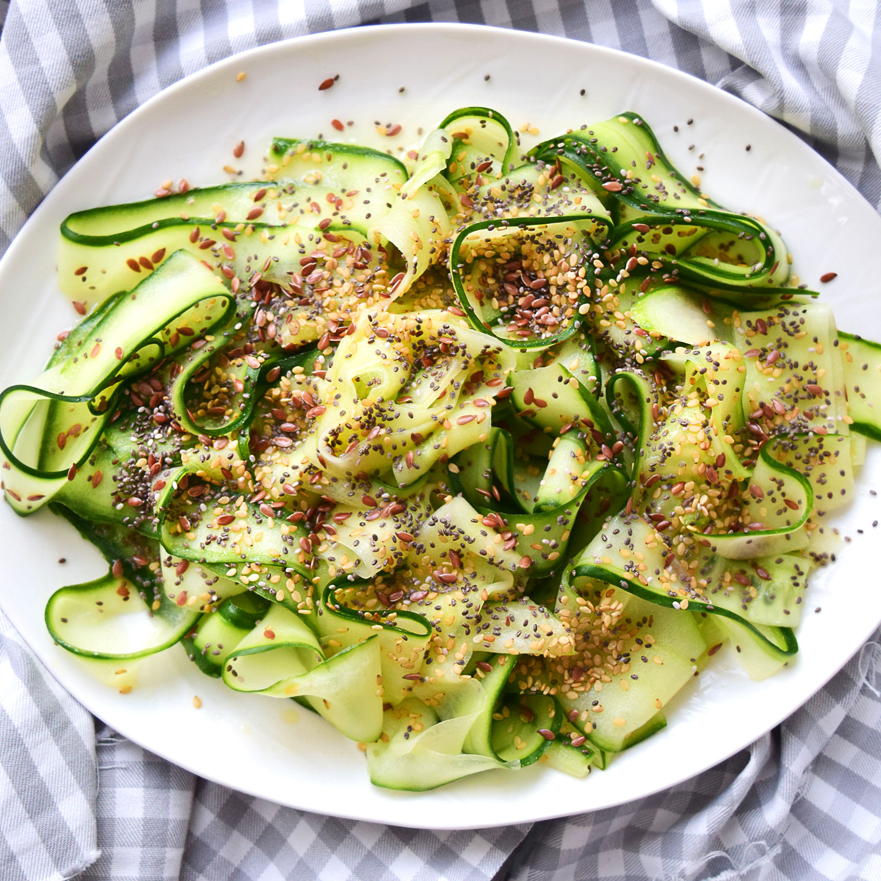Cucumber Ribbon Salad | Free 7 Day Vegan Meal Plan | Veahero