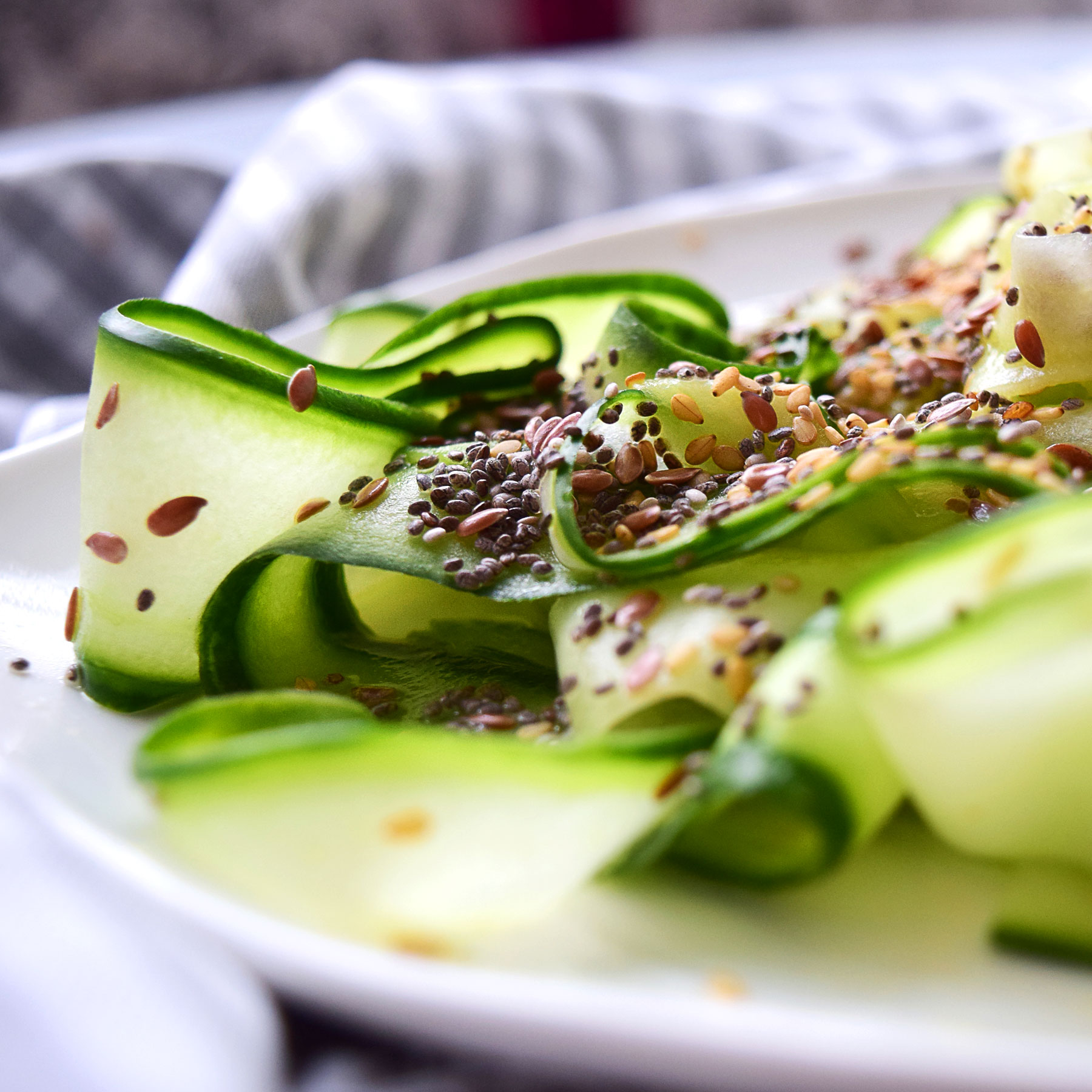 Cucumber Ribbon Salad | Free 7 Day Vegan Meal Plan | Veahero