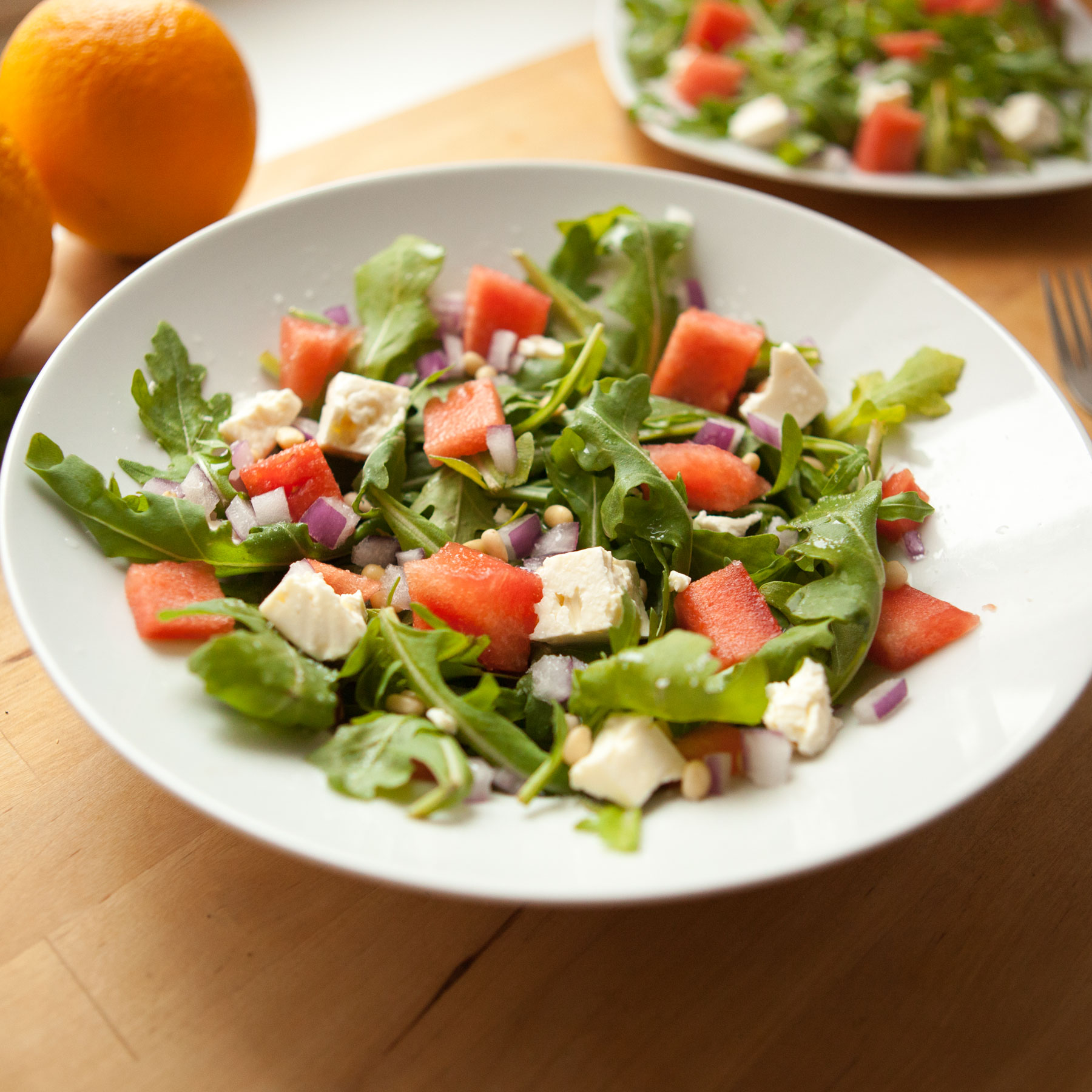 Watermelon and Arugula Salad | Free 7 Day Vegan Meal Plan | Veahero