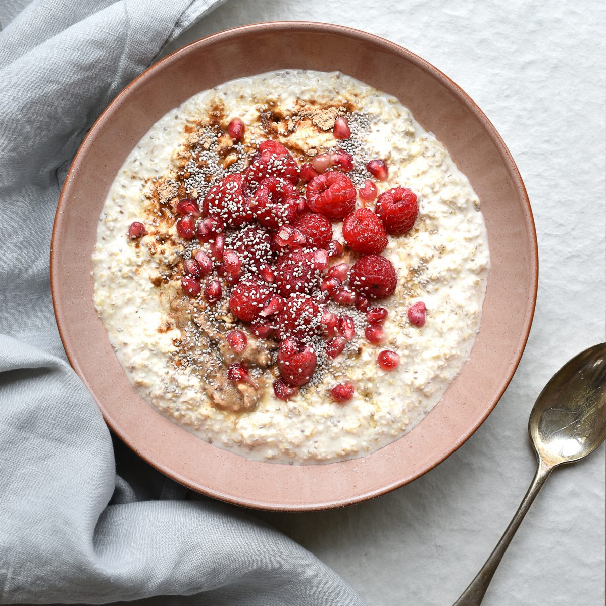 Creamy Oats with Summer Fruits and Peanut Butter | Vegan Meal Plans