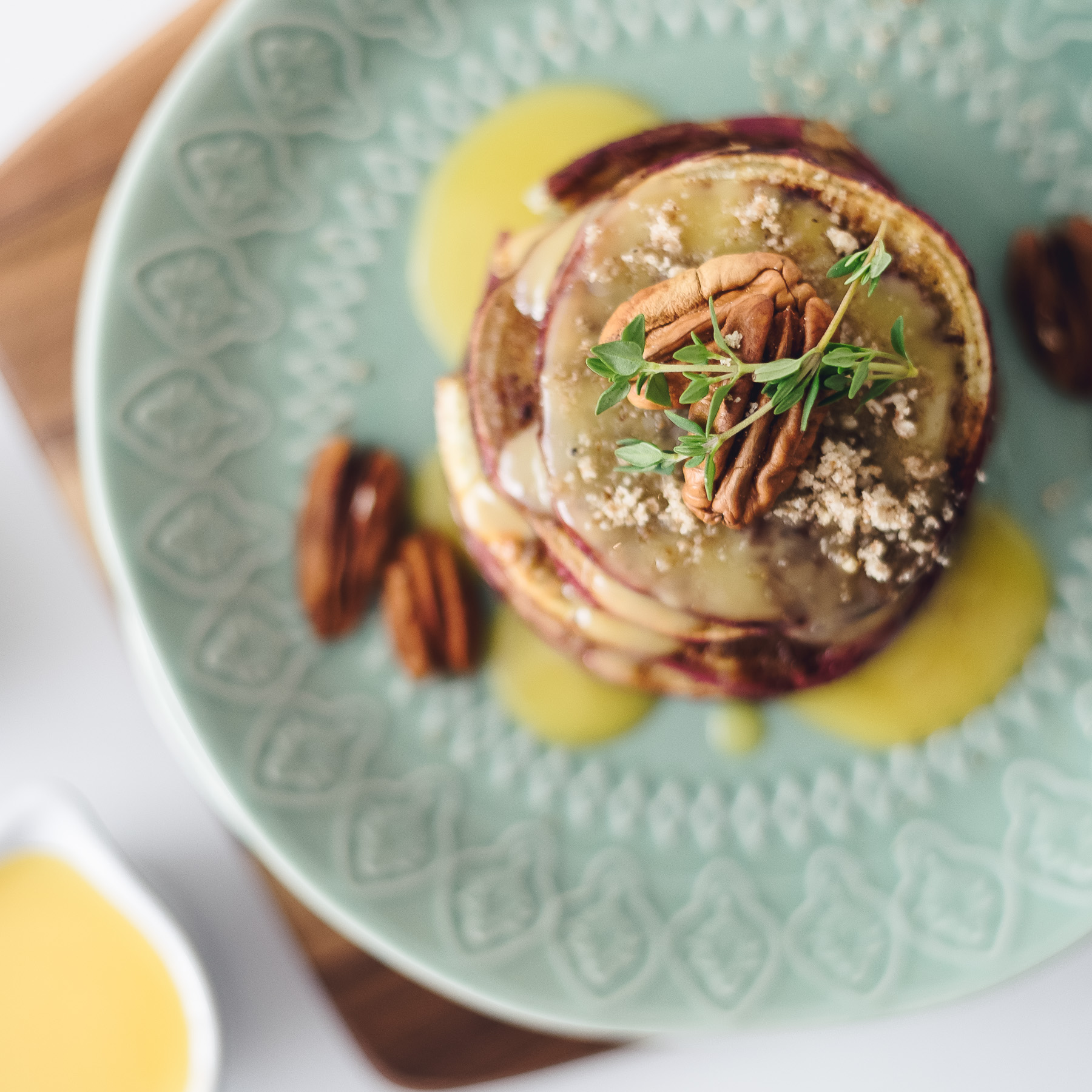 Sweet Potato Stack with Maple Aioli | Free Vegan Meal Planning | Veahero