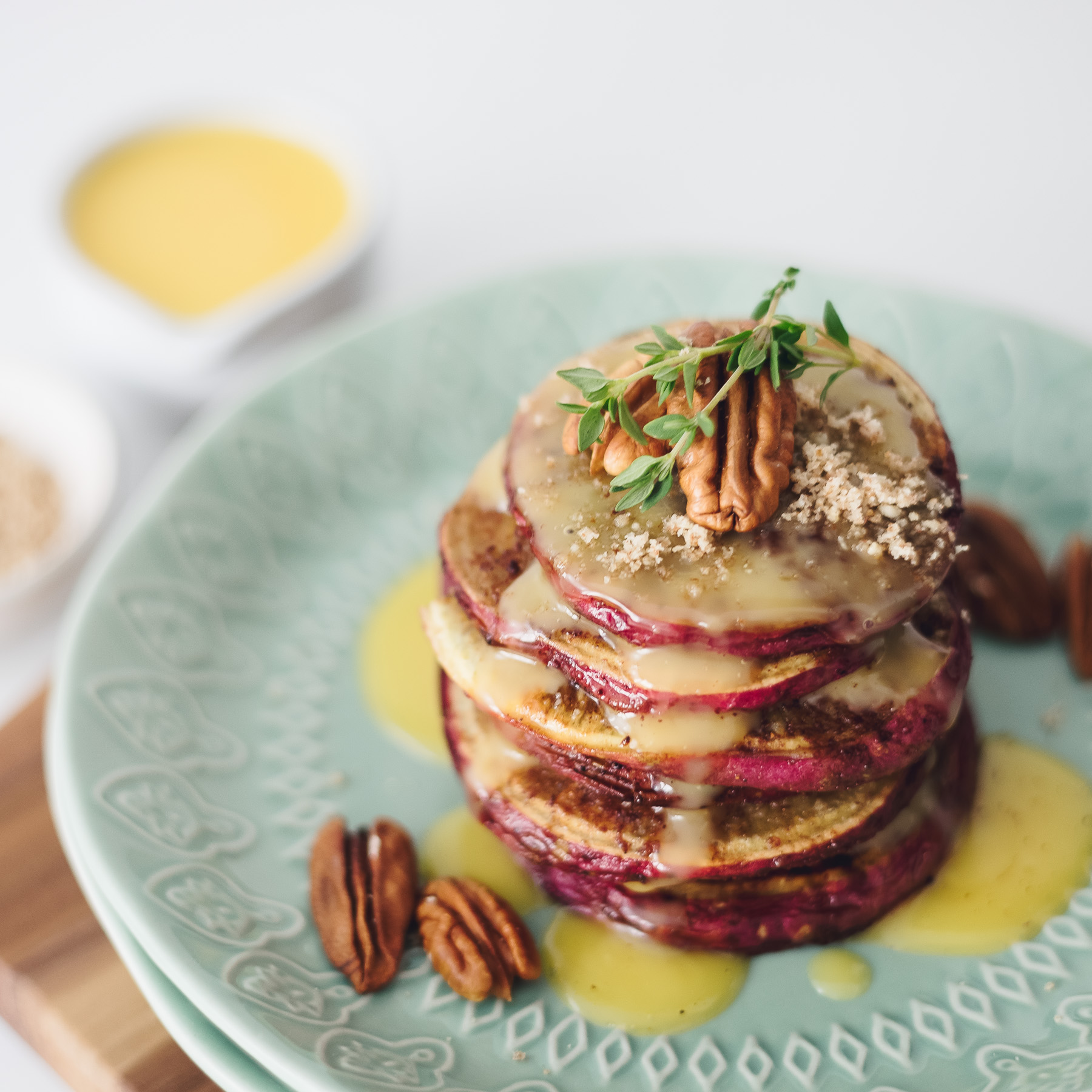 Sweet Potato Stack with Maple Aioli | Free Vegan Meal Planning | Veahero
